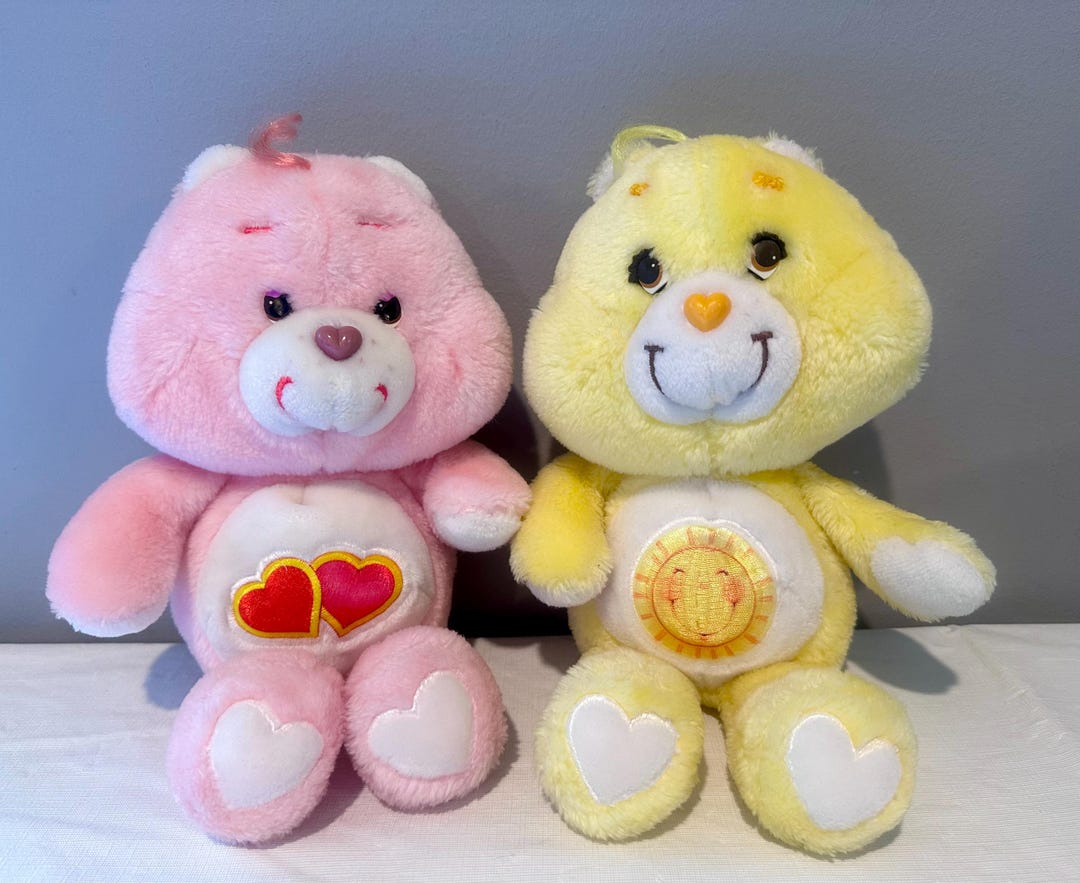 Vintage Kenner 1980s Care Bears Pair Funshine Bear and Love-a-lot Bear - Etsy