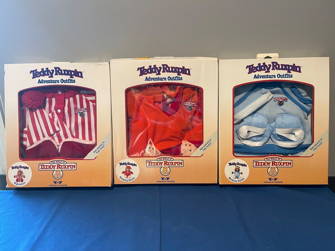 Vintage 1985 Worlds of Wonder Teddy Ruxpin 3 Adventure Outfits NIB - Etsy