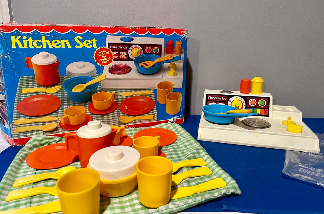 Vintage 1979 Fisher-price Kitchen Set With Original Box #919 - Etsy