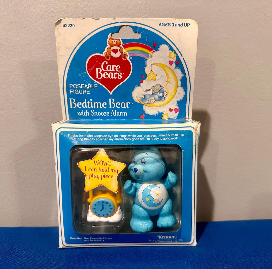 Vintage 1980's Kenner Care Bear Poseable Bedtime Bear With Snooze Alarm ...