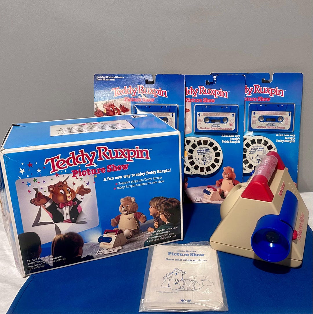 Vintage 1989 Worlds of Wonder Teddy Ruxpin Picture Show in Open Box ...