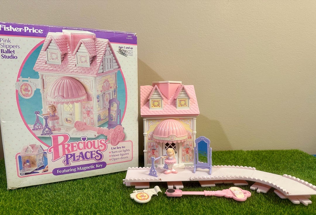 1988 Vintage Fisher-price Precious Places Complete IOB Pink Slippers ...