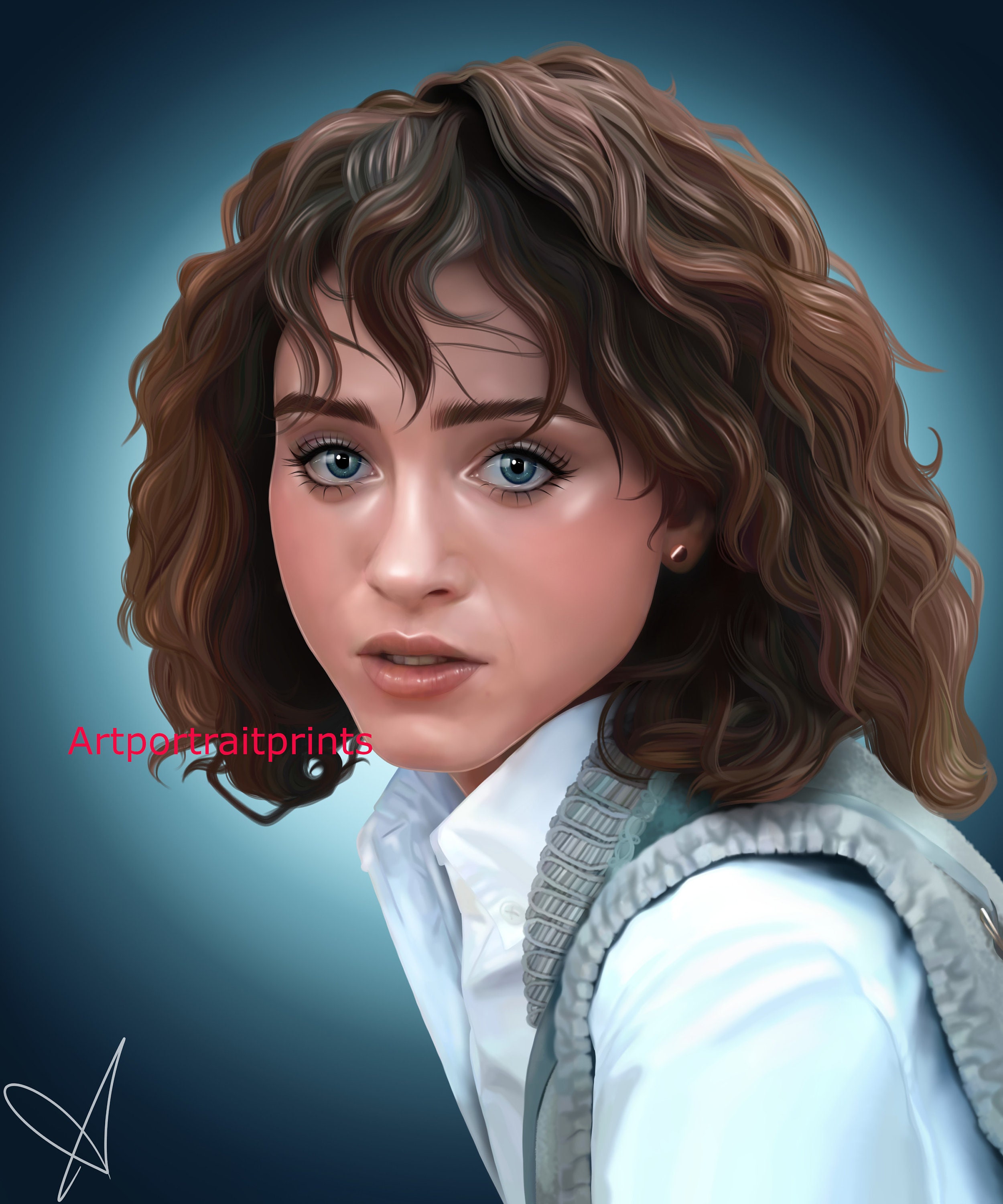 Nancy Wheeler From Stranger Things (natalia Dyer) Original Fanart Print ...