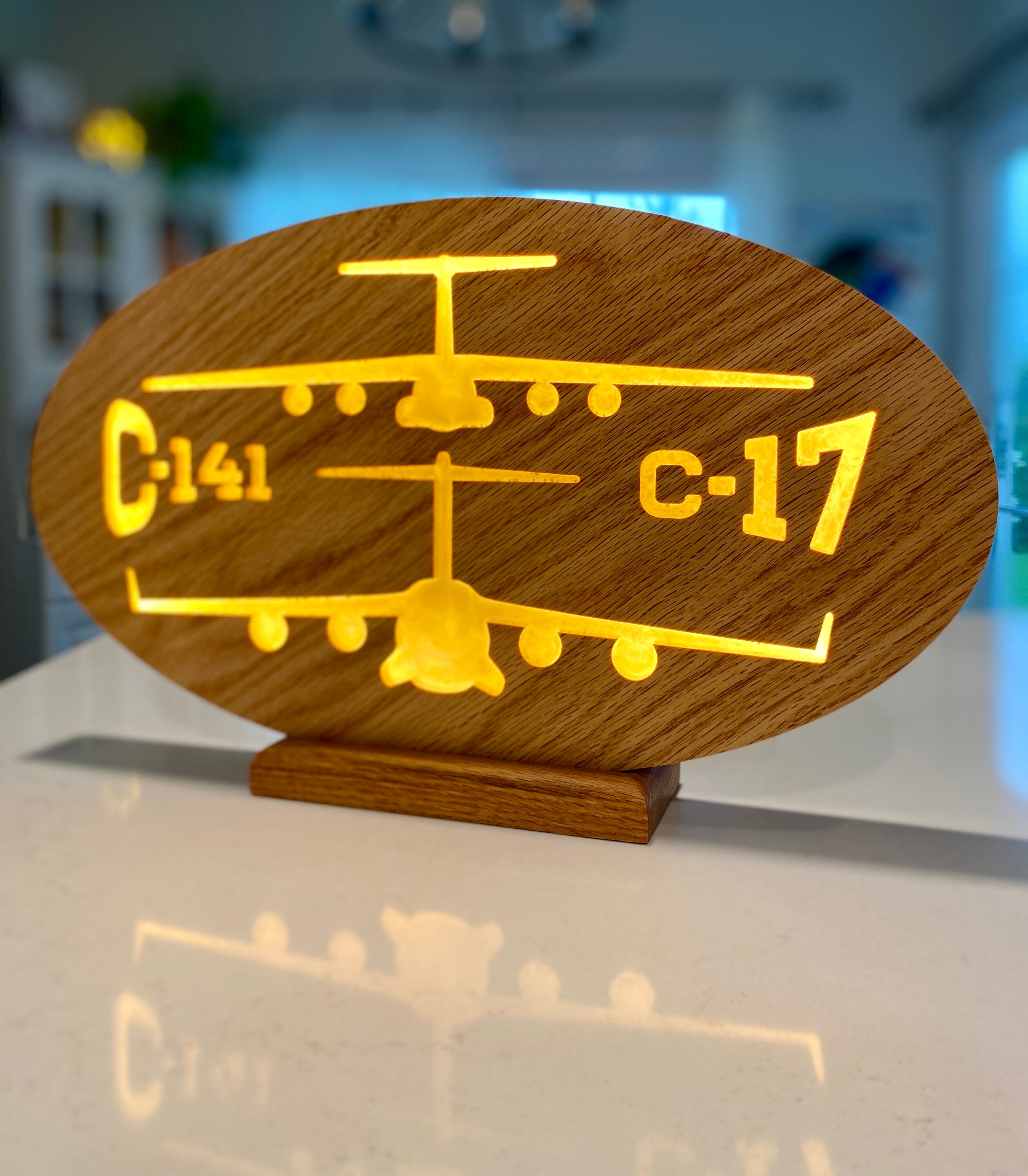 Custom Backlit Oak Sign (circular) - Etsy