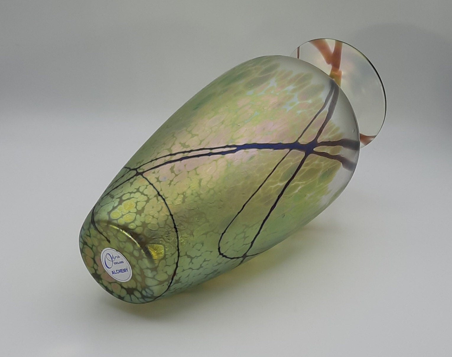 Okra Alchemy Glass Vase 21.5cm Tall - Etsy UK