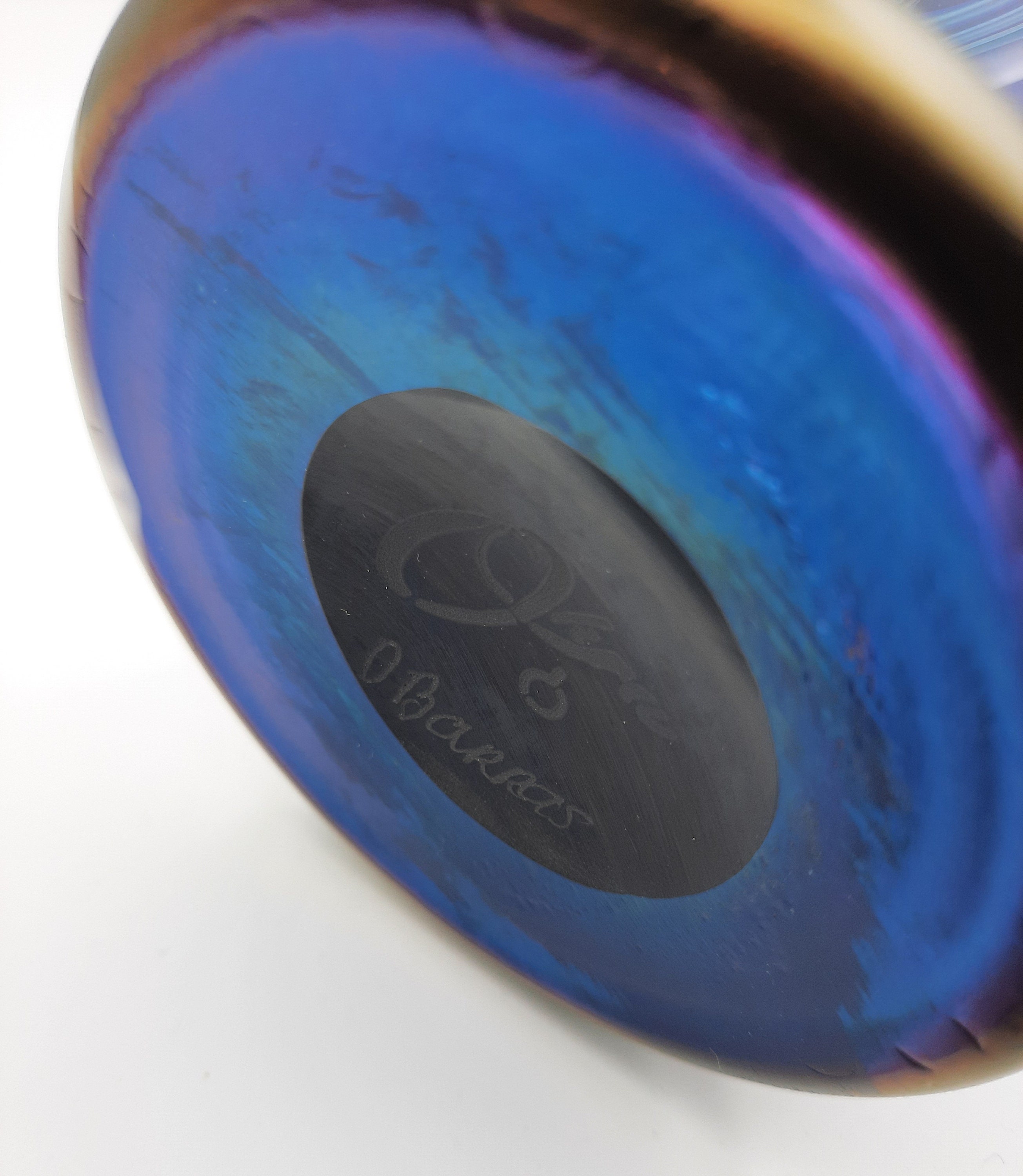 Okra Glass Vase Signed D. Barras - Etsy