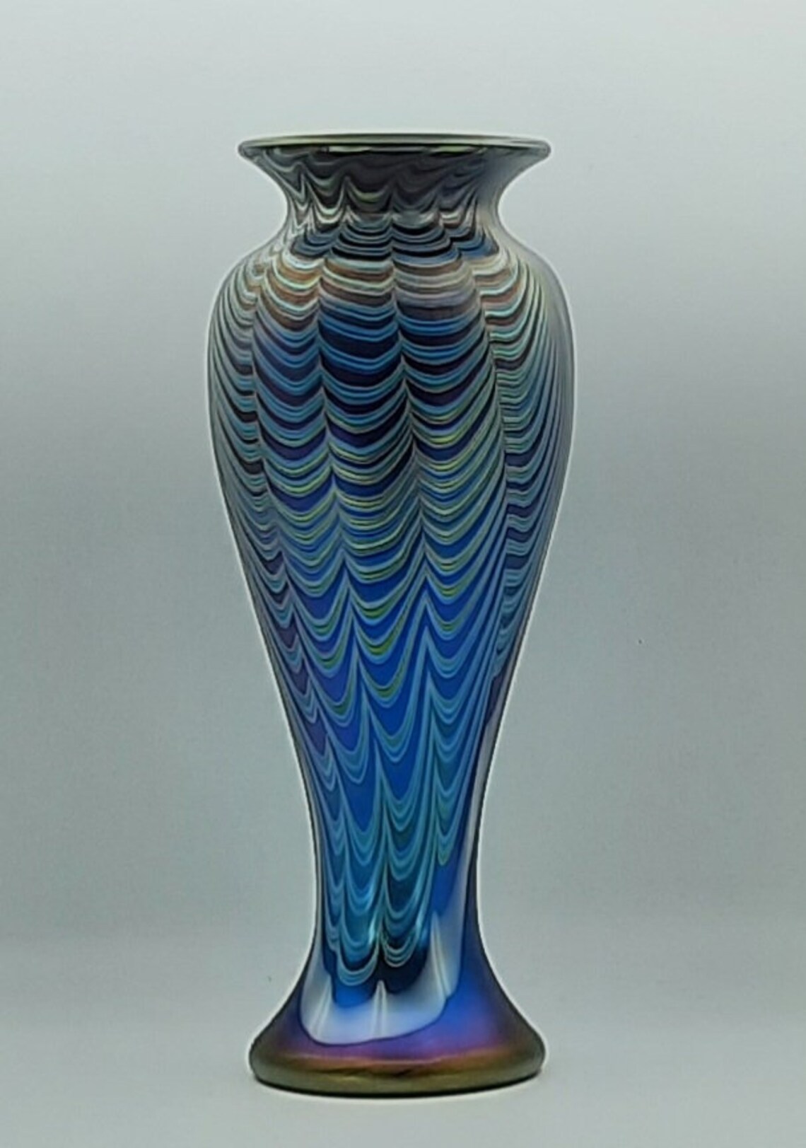 Okra Glass Vase Signed D. Barras - Etsy