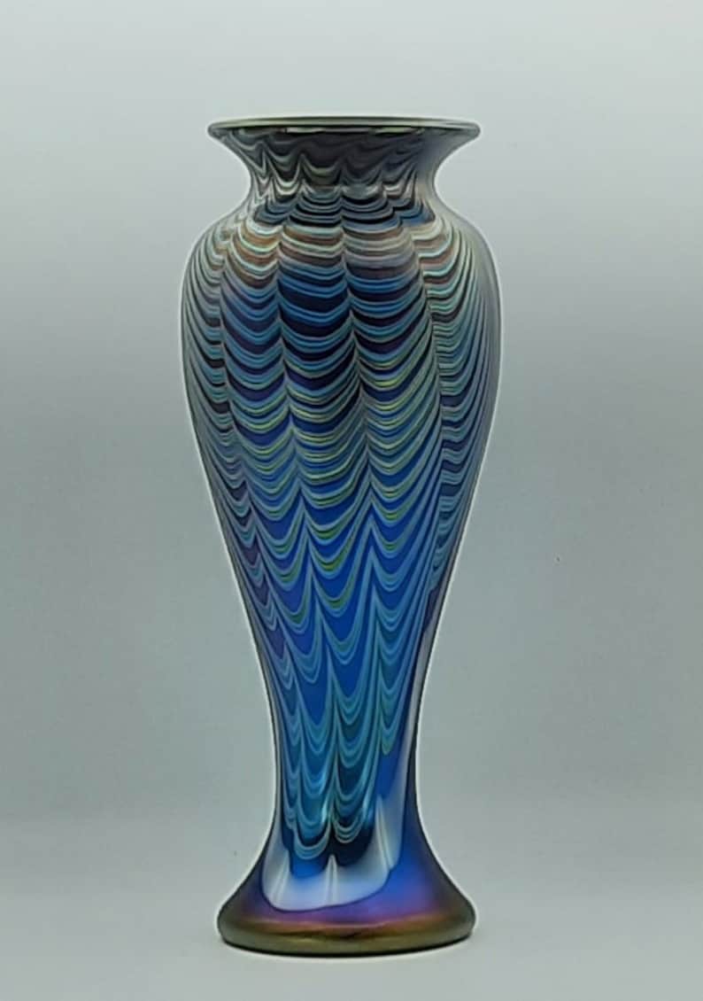 Okra Glass Vase Signed D. Barras - Etsy
