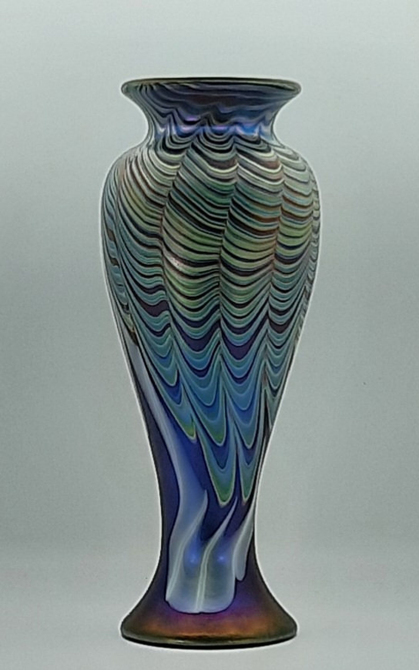 Okra Glass Vase Signed by D. Barras - Etsy