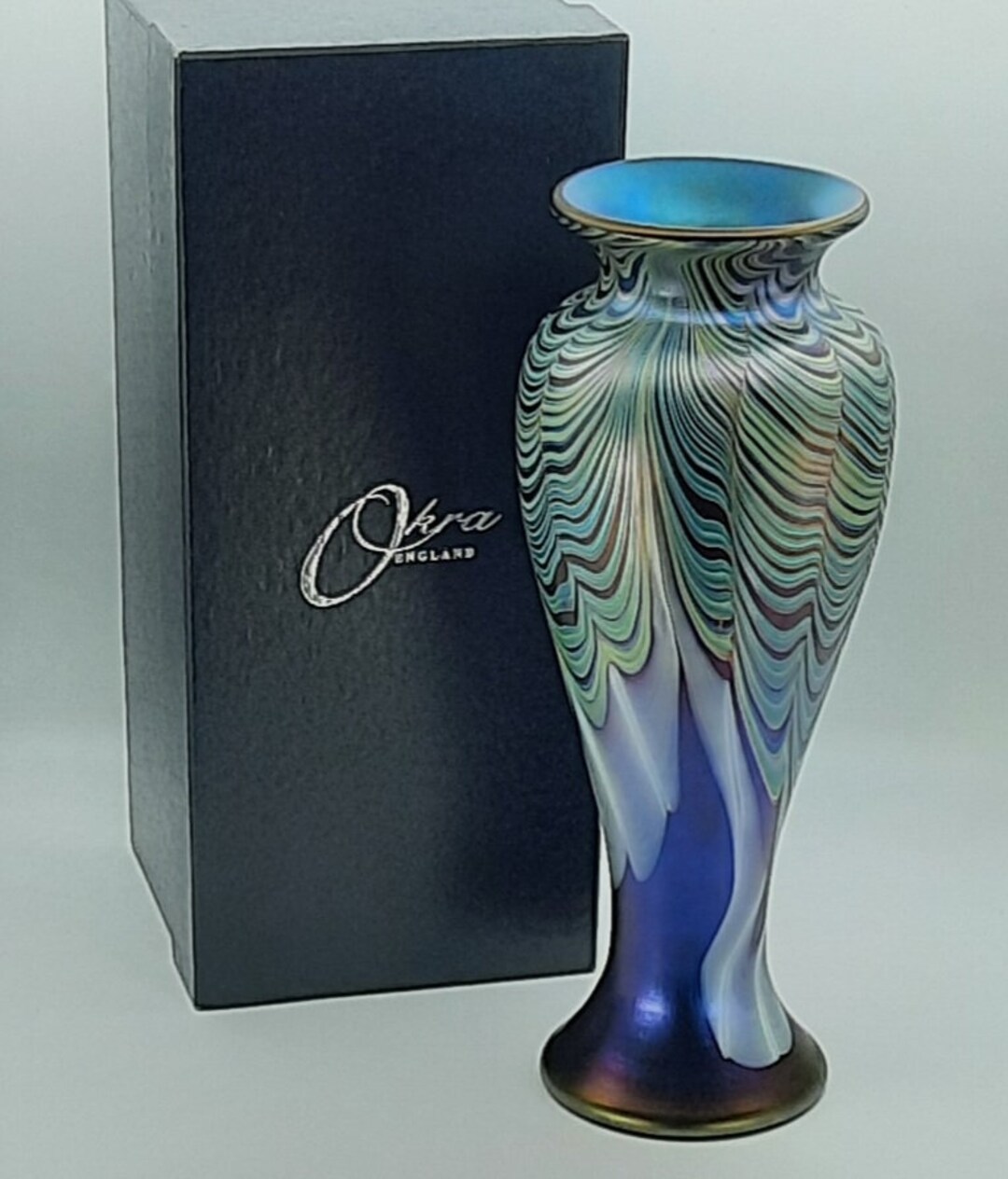 Okra Glass Vase Signed by D. Barras - Etsy