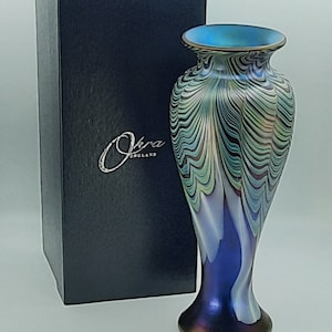 Okra Glass Vase Signed by D. Barras - Etsy