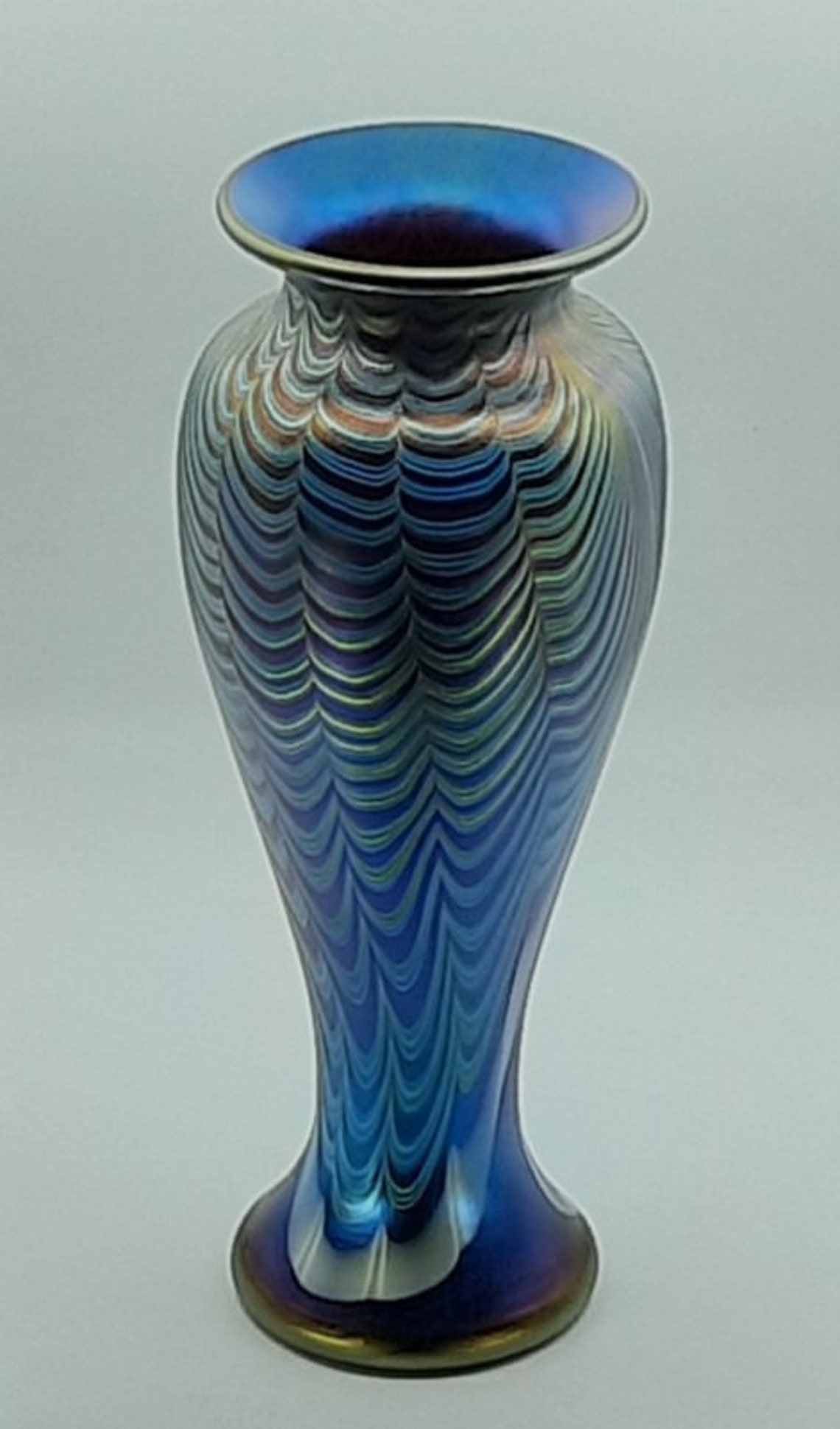 Okra Glass Vase Signed D. Barras - Etsy