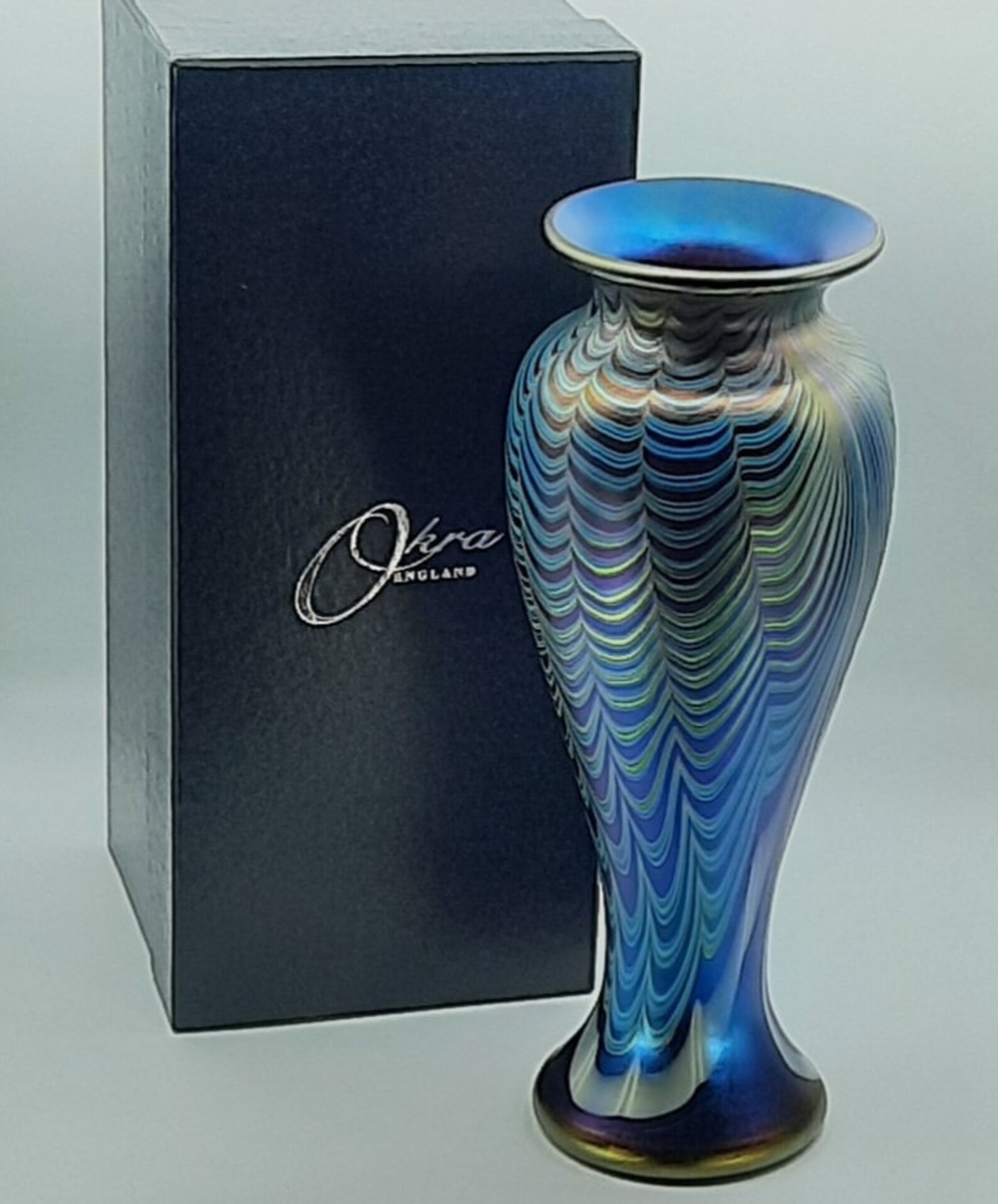 Okra Glass Vase Signed D. Barras - Etsy