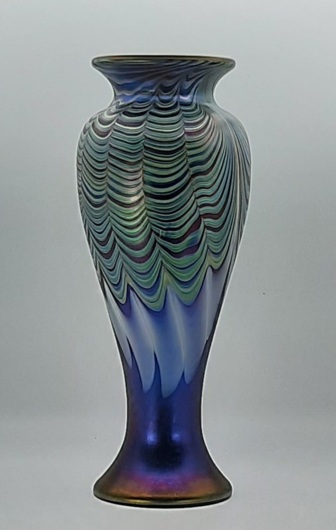Okra Glass Vase Signed by D. Barras - Etsy
