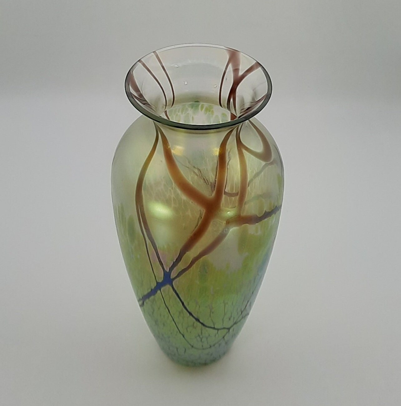 Okra Alchemy Glass Vase 21.5cm Tall - Etsy UK