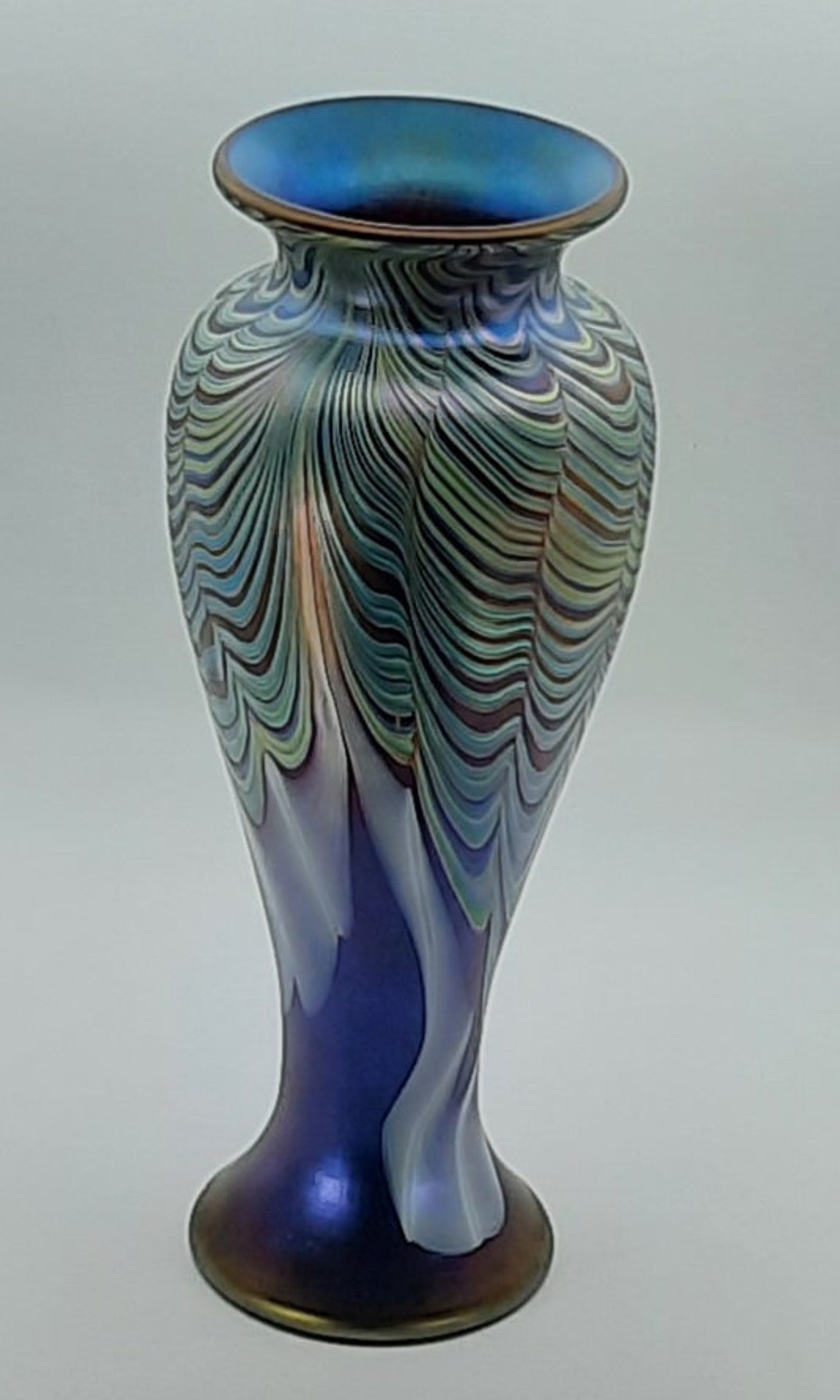 Okra Glass Vase Signed by D. Barras - Etsy