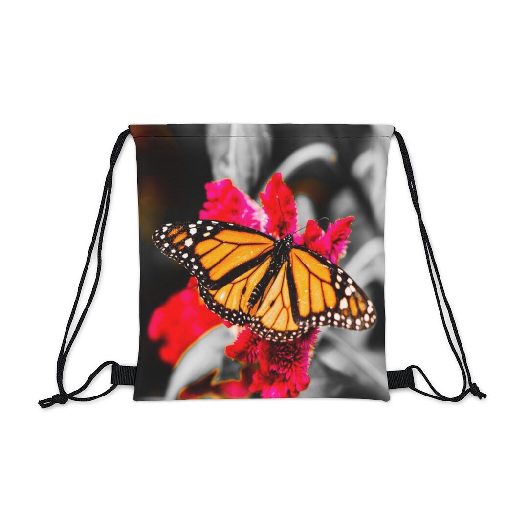 Monarch Butterfly Outdoor Drawstring Backpack, Durable Lightweight ...