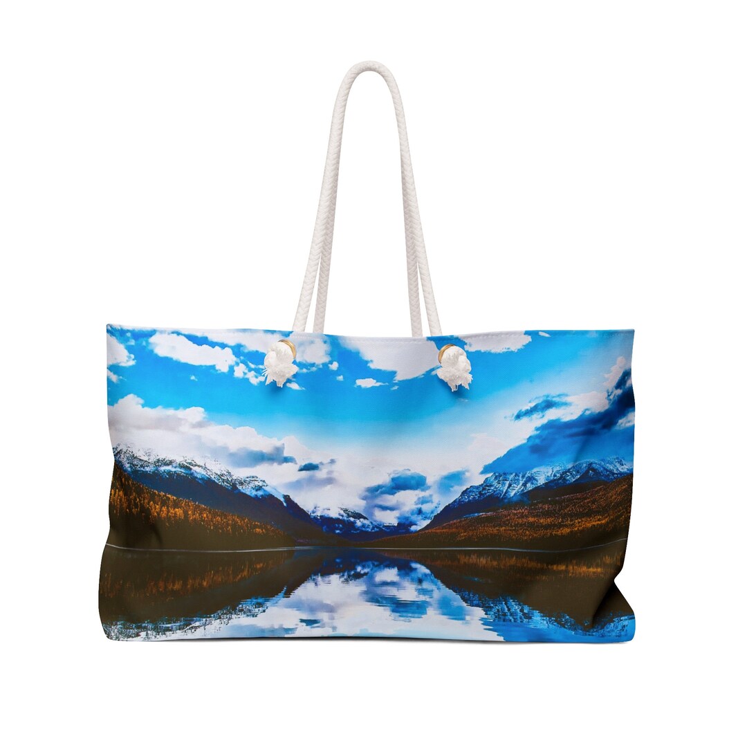 Mountain Reflection Weekender Bag, Spacious Travel Bag, Lightweight Bag ...