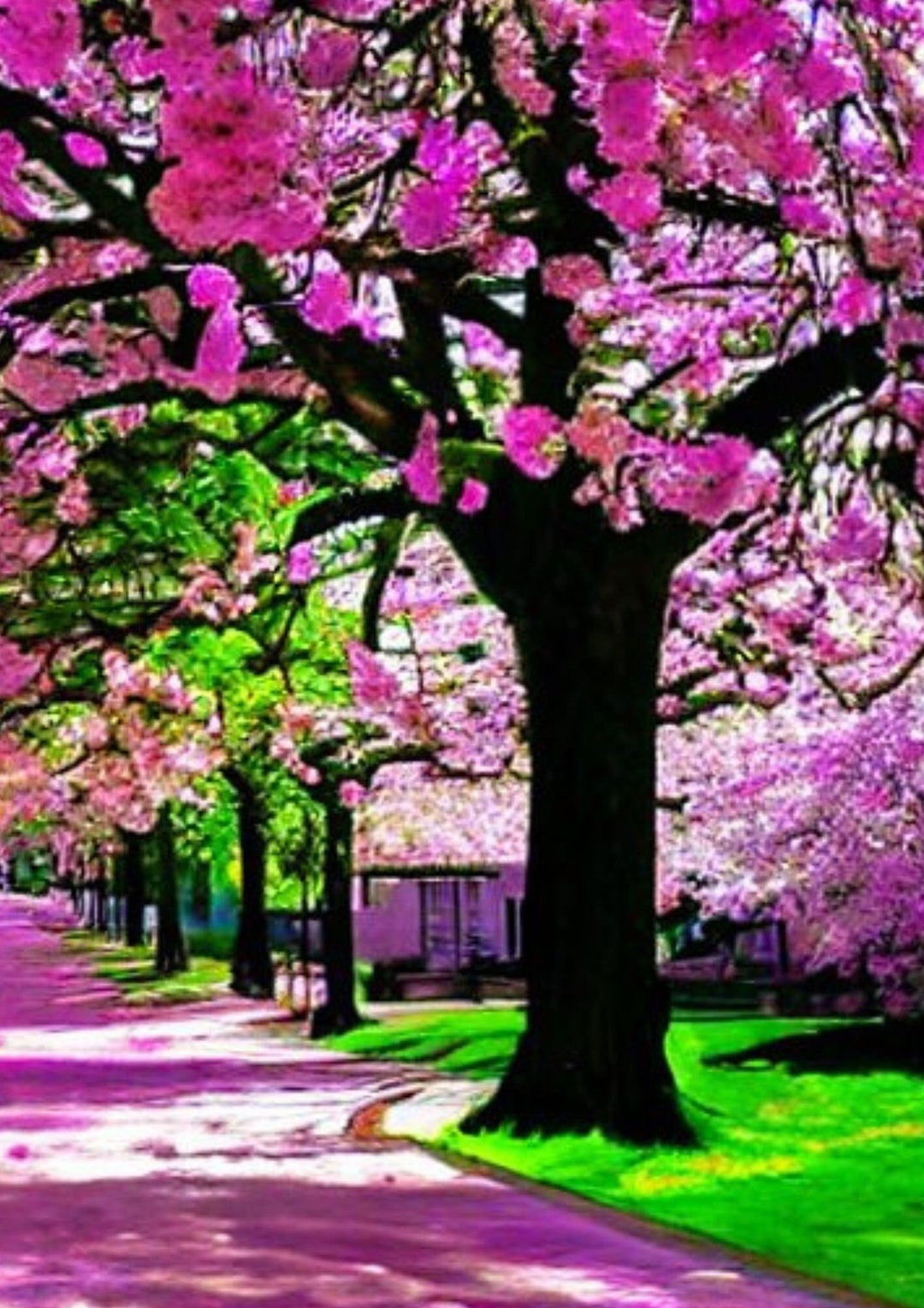 Spring Trees in Bloom,a4 Size,spring Blossom Trees,digital Download - Etsy