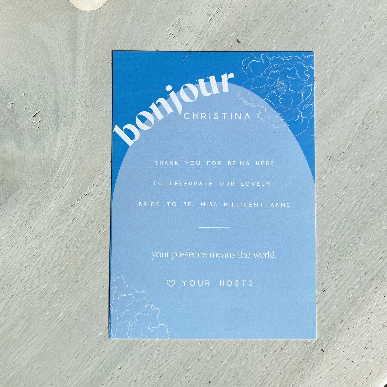Bonjour Menu Blue Menu Colorful Menu Customizable Editable - Etsy