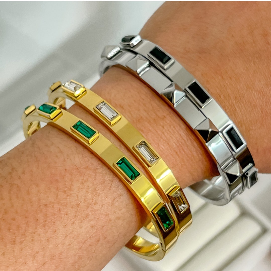 Pyramid Bangle Bracelet Rockstar Jewelry Bangle Bracelets for Girls ...