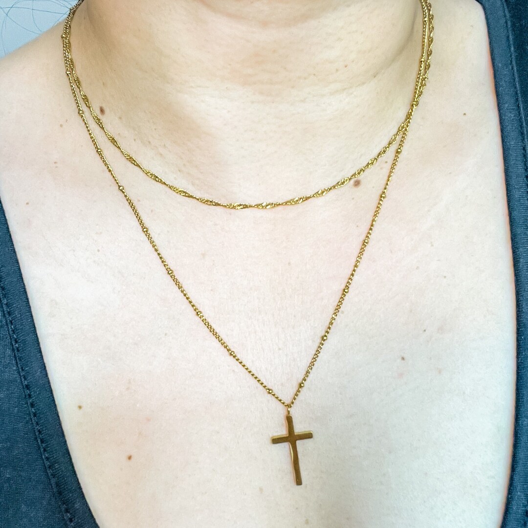 Layered Cross Necklace Women Cross Choker Necklace Faith Jewelry Cross ...