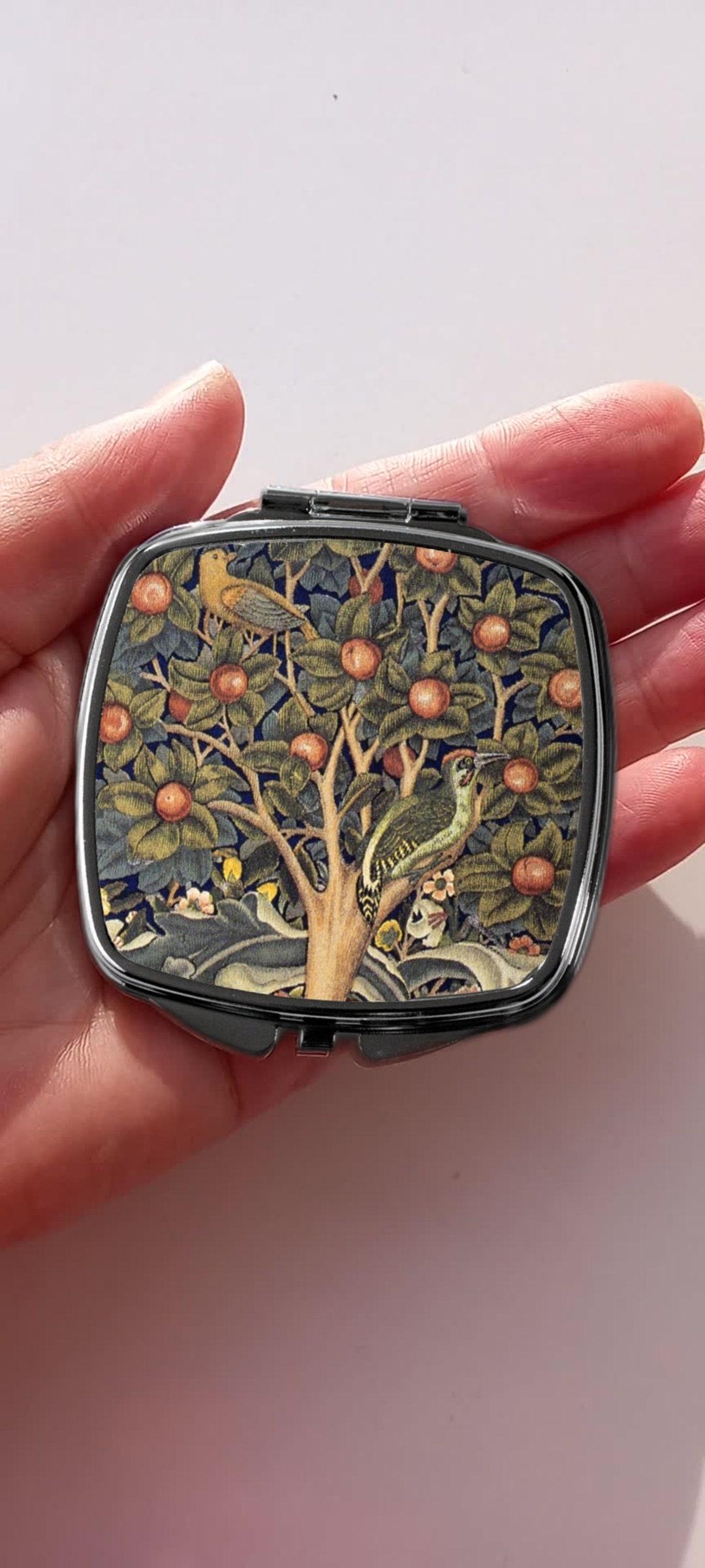 William Morris Woodpecker Compact Mirror, Past Times Pocket Mirror ...