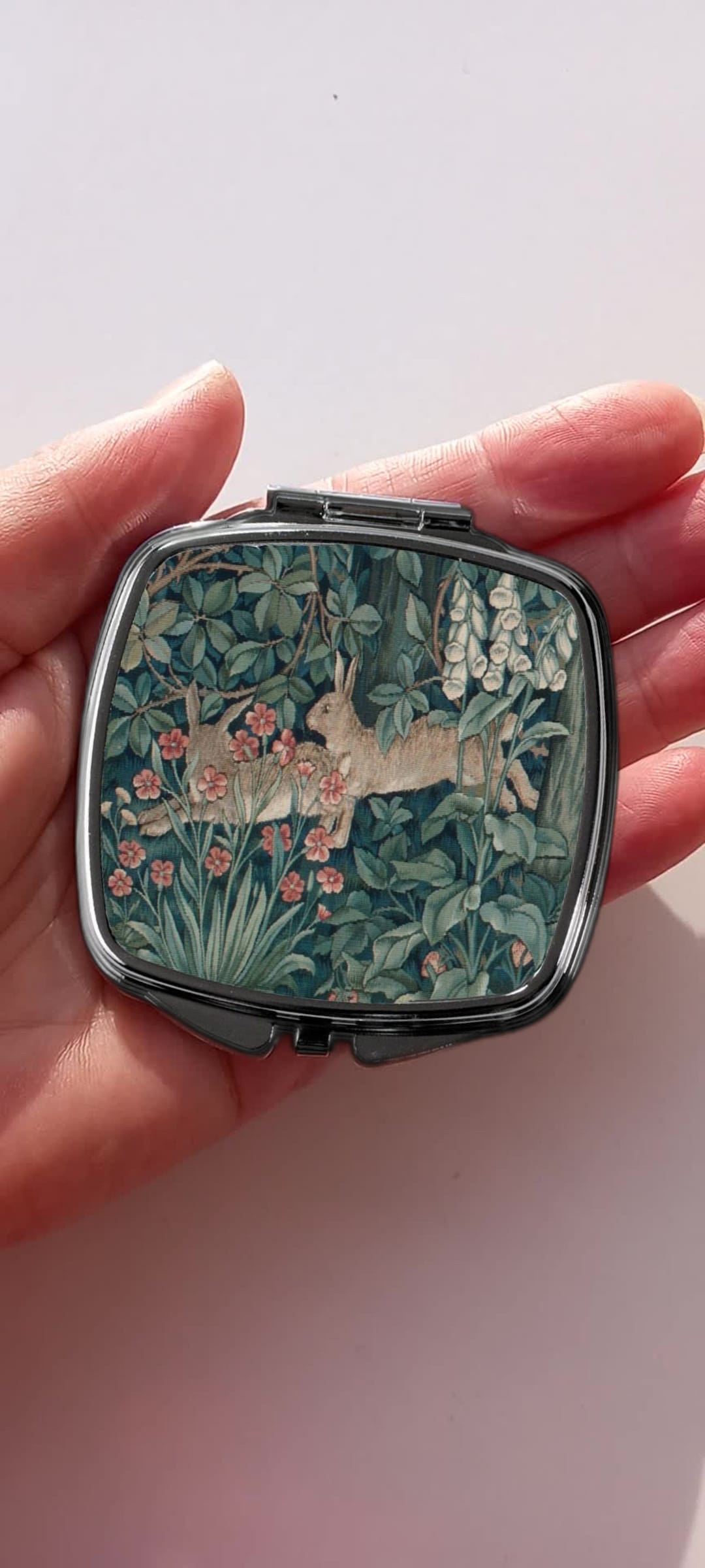William Morris Rabbits Compact Mirror, Past Times Pocket Mirror, Makeup ...
