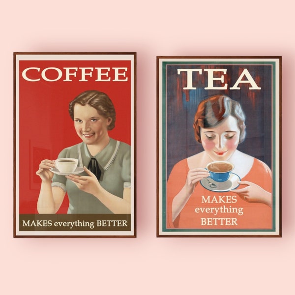 Retro Vintage Coffee Poster - Etsy
