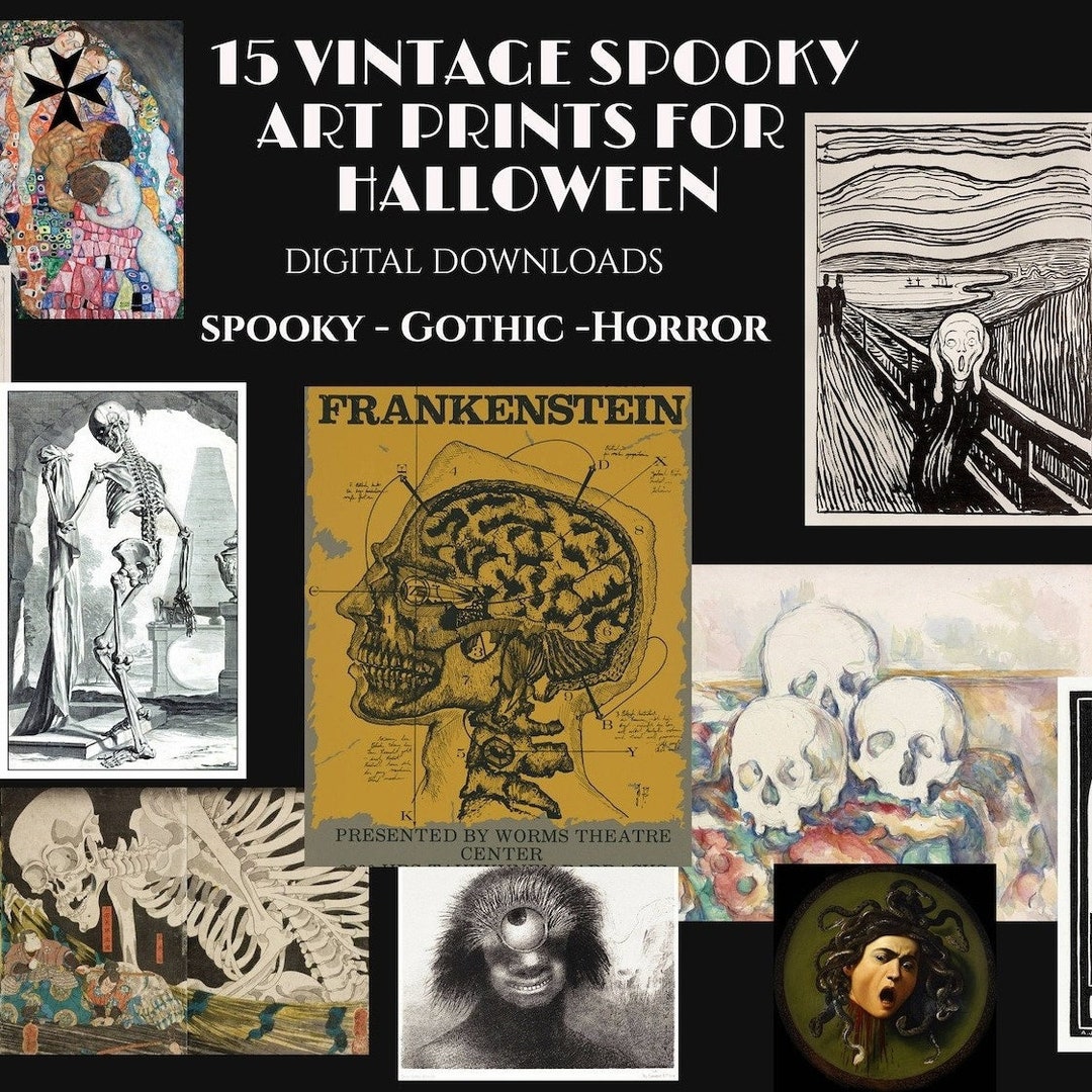 15 Spooky Vintage Posters for Halloween, DIGITAL DOWNLOAD. Gothic Wall ...