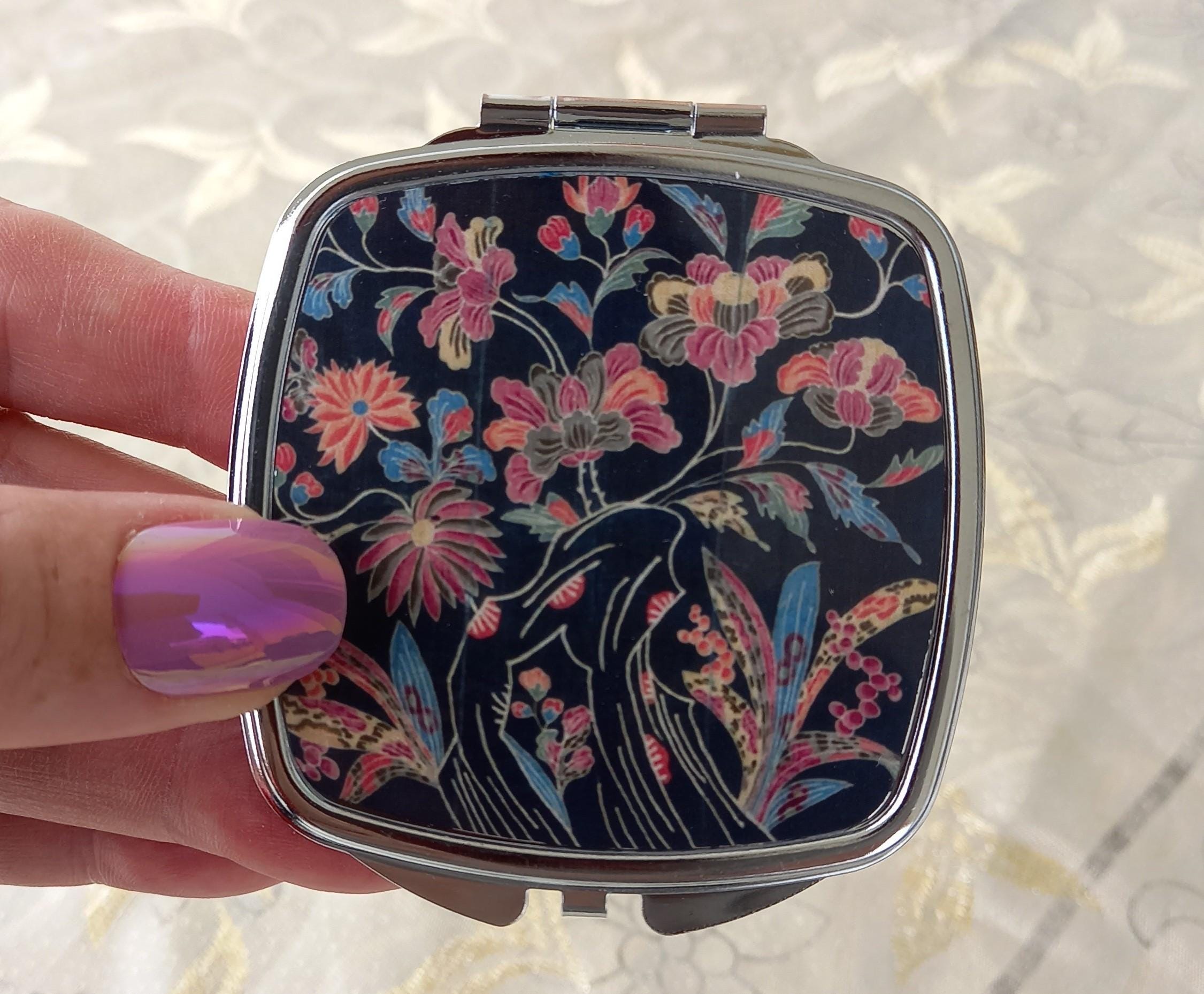 Japanese Art Vintage Compact Mirror, Floral Print, Past Times Pocket ...