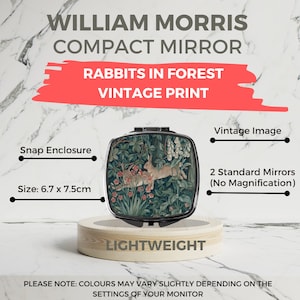 William Morris Rabbits Compact Mirror, Past Times Pocket Mirror, Makeup ...