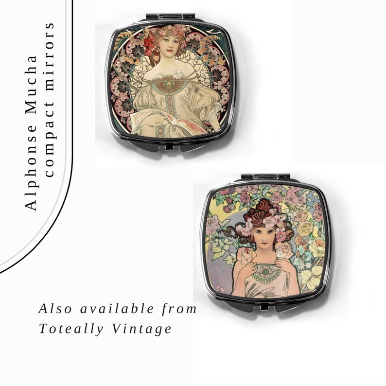 Vintage Alphonse Mucha Zodiac Compact Mirror, Past Times Pocket Mirror ...