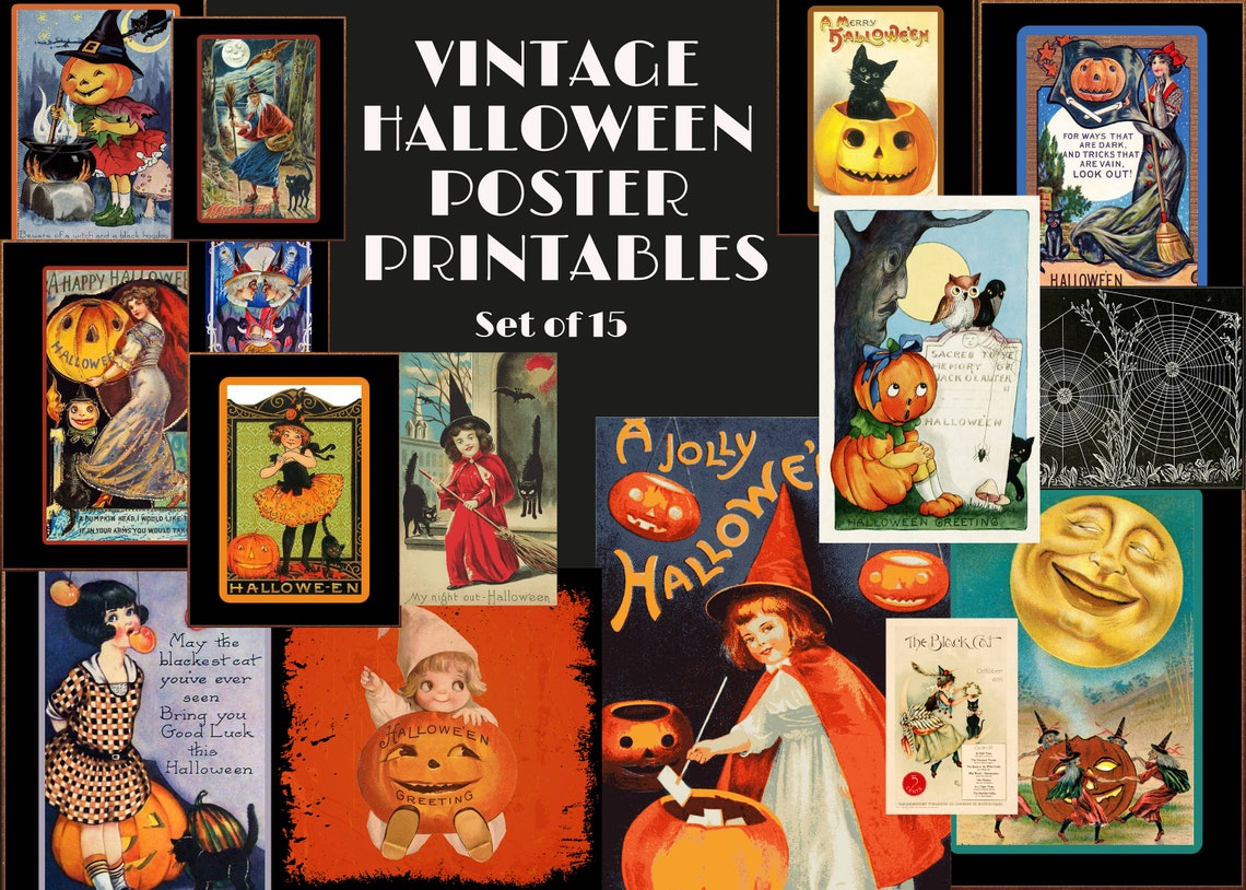15 Vintage Halloween Posters DIGITAL DOWNLOAD. Halloween - Etsy