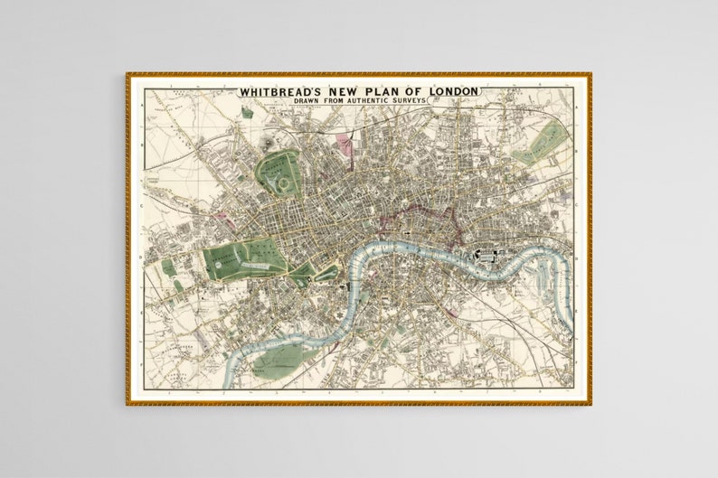 Old London Map, Vintage Whitbread Map, Historical Victorian GICLEE ...