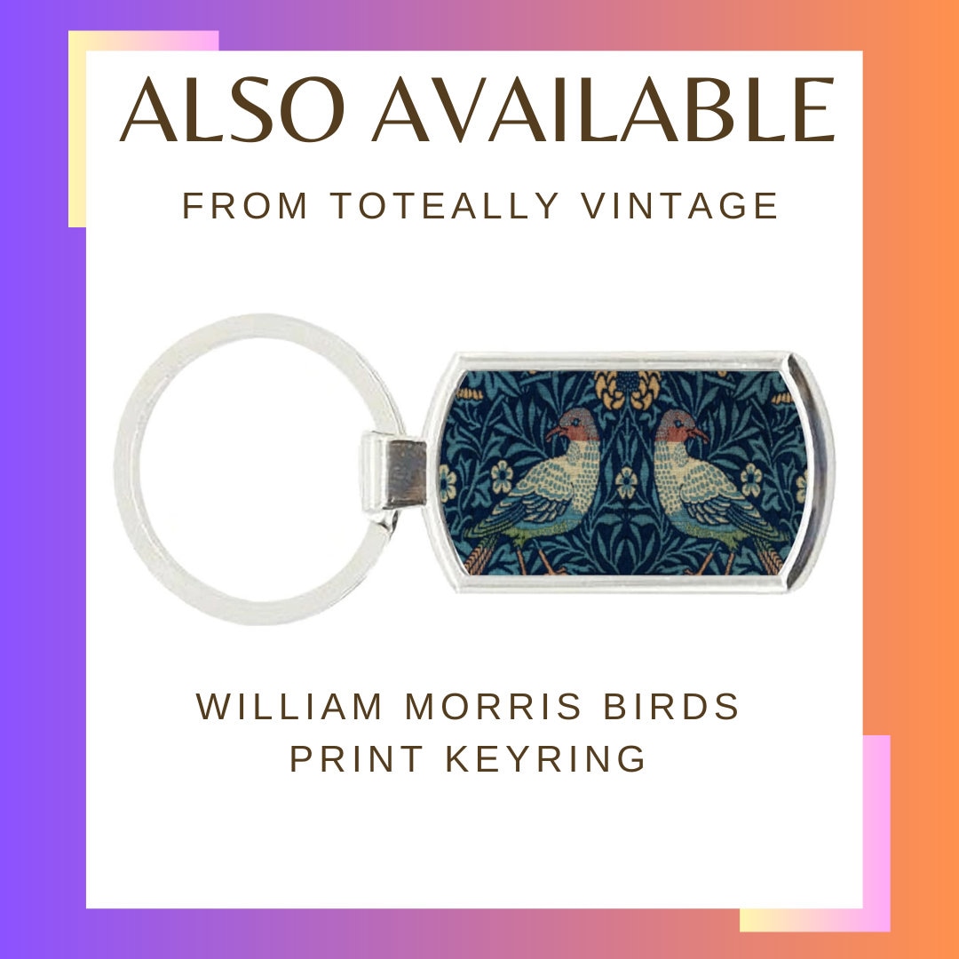 William Morris Strawberry Thief Keyring for Women, Vintage Keychain ...