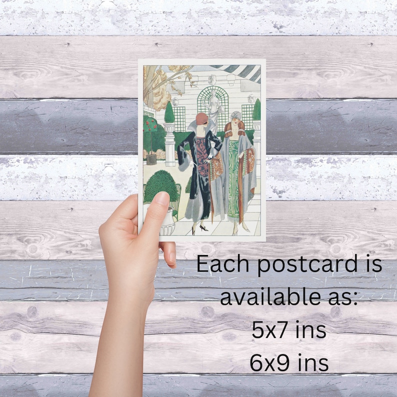 Set of 3 1920s Vintage Postcards, DIGITAL DOWNLOAD. Fashion Art Deco ...