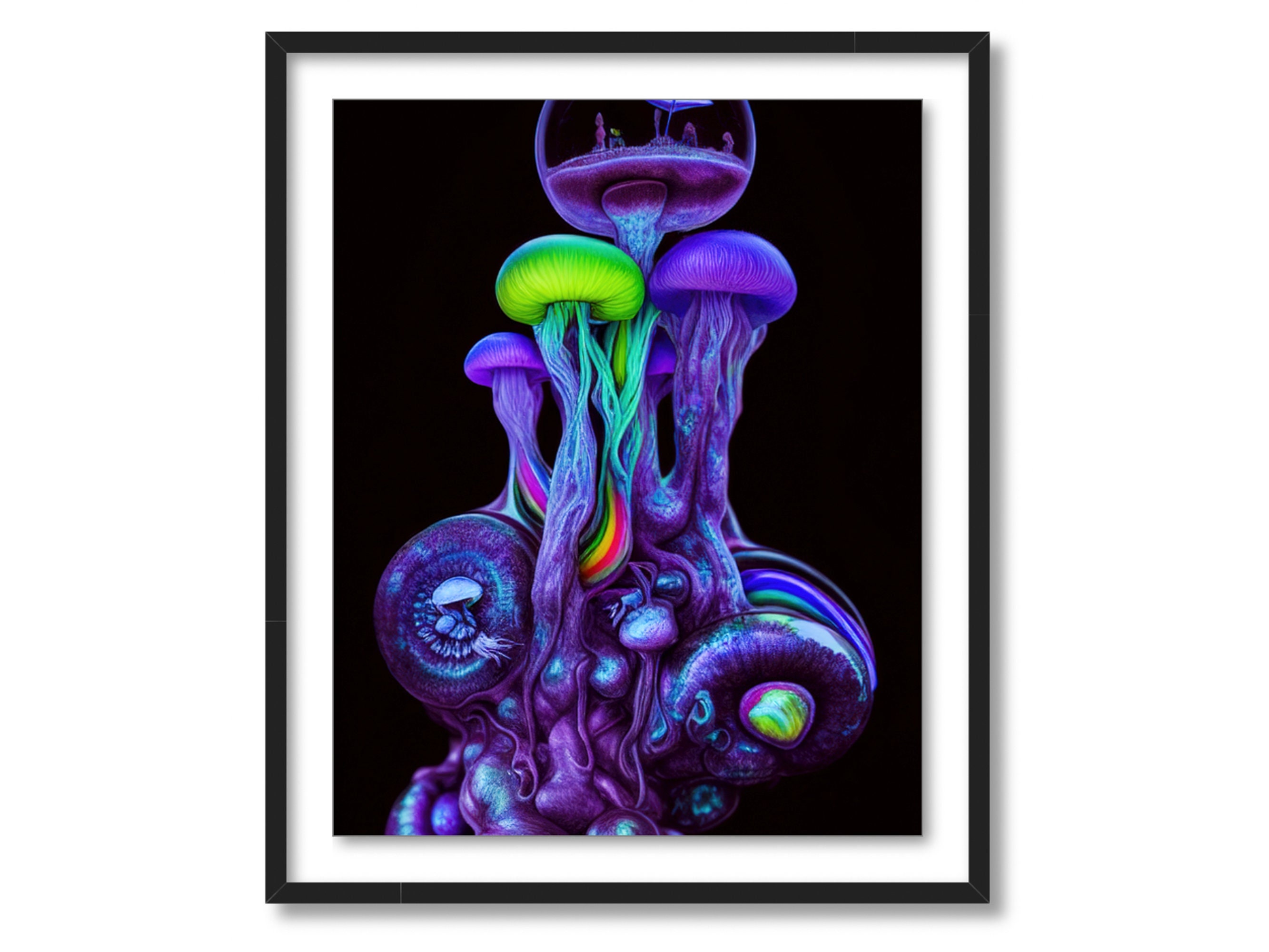 Surreal Mushroom Poster - Etsy