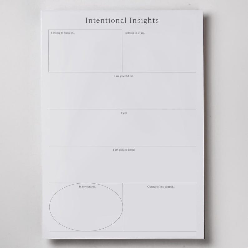 Intentional Insights (worksheet Intended for Self-discovery and ...