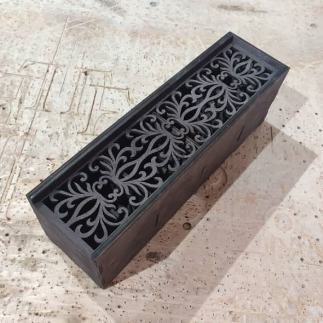 Laser Cut Wood Compartment Box With Sliding Lid Svg Cdr Dxf File ...