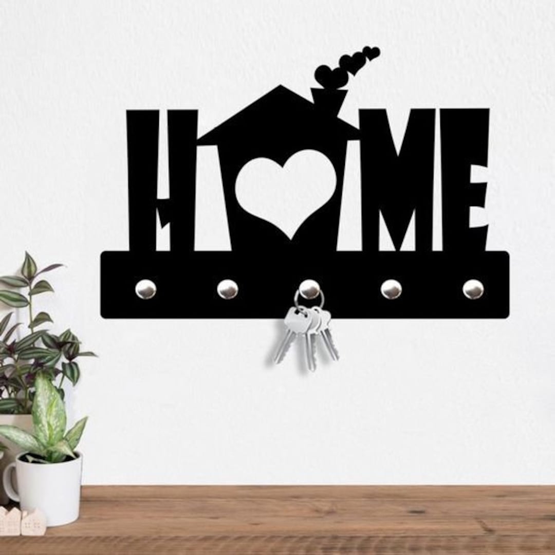 Laser Cut Wall Key Hanger Love Home Decor DXF File Instant Download Svg ...