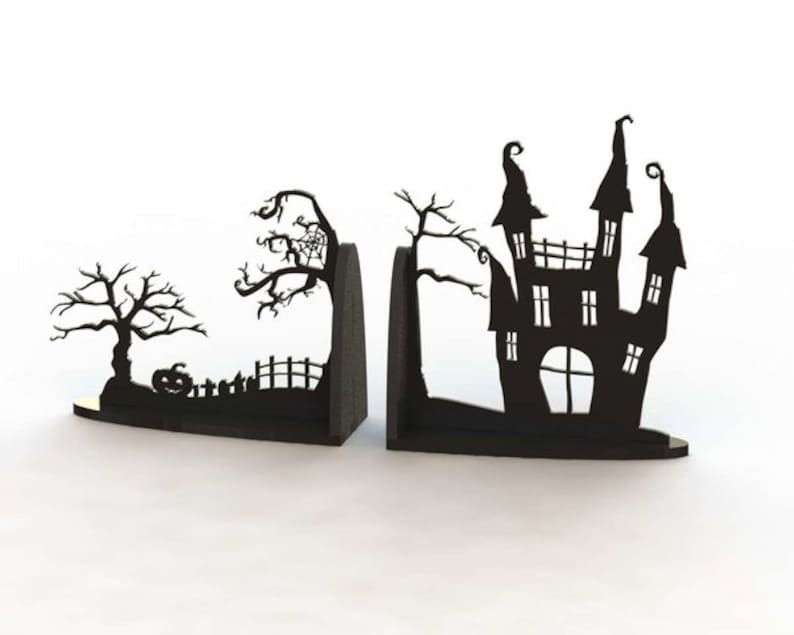 SVG 4 Design 3D of Bookends Organiser Halloween Laser Cut Files Book ...