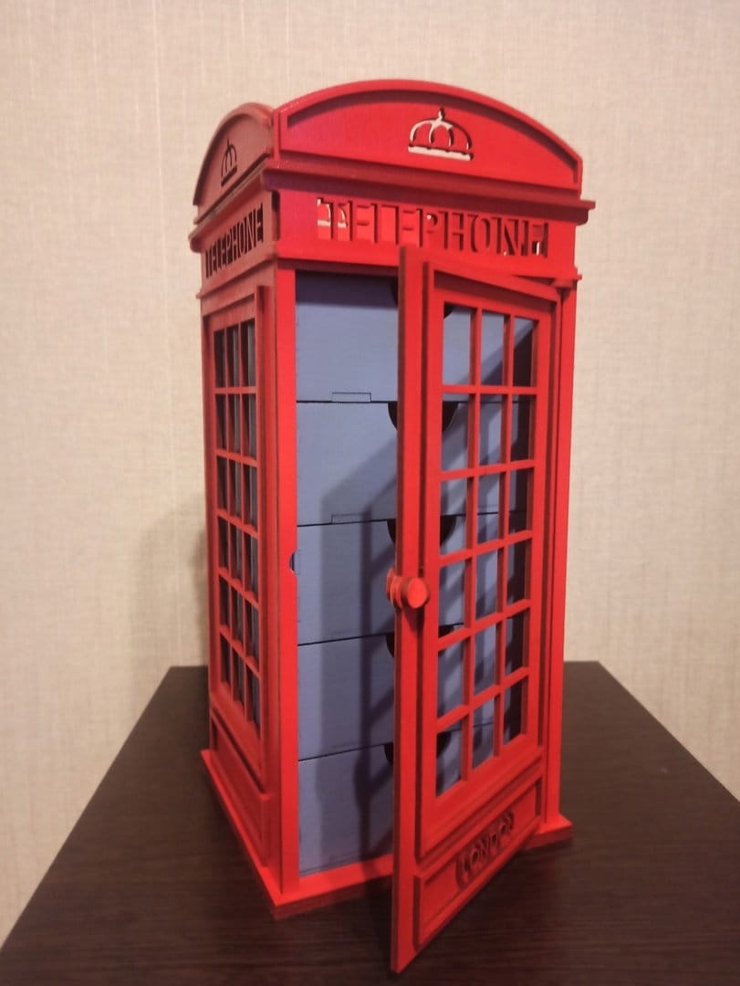 Laser Cut British Phone Booth Cabinet Red British Phone Box Laser Svg ...