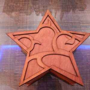 Laser Cut Star Wood Box 3mm Laser Cut Wooden Star Box Svg Template ...