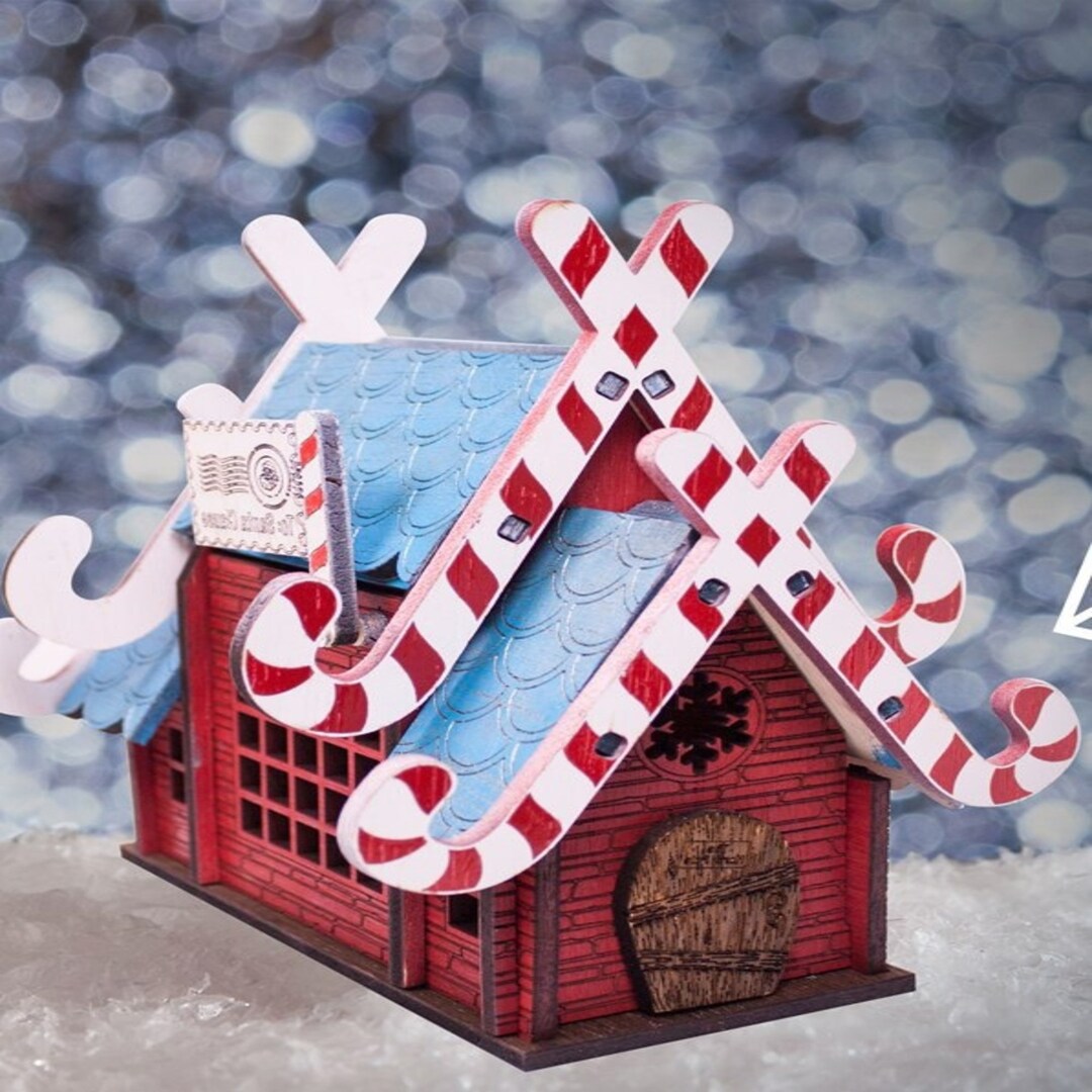 Christmas Houses Set, 3D Paper House for Christmas Village, Laser Cut ...