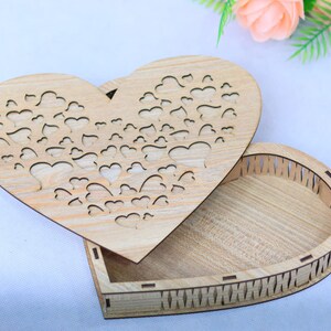 Laser Cut Wooden Heart Box 3mm Instant Download Cdr File Dxf Svg Heart ...