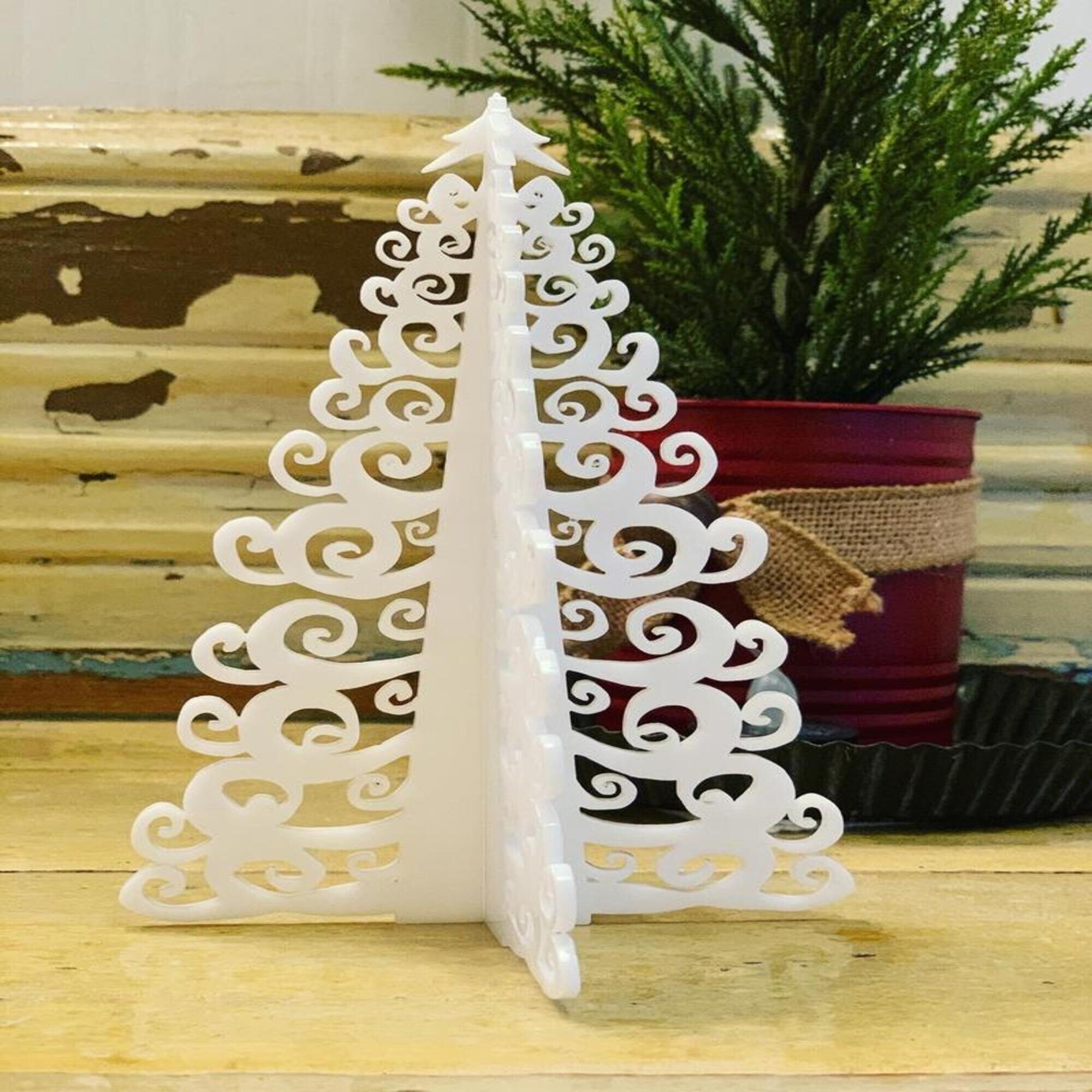 Decorative Standing Christmas Tree Svg Template Glowforge Christmas ...