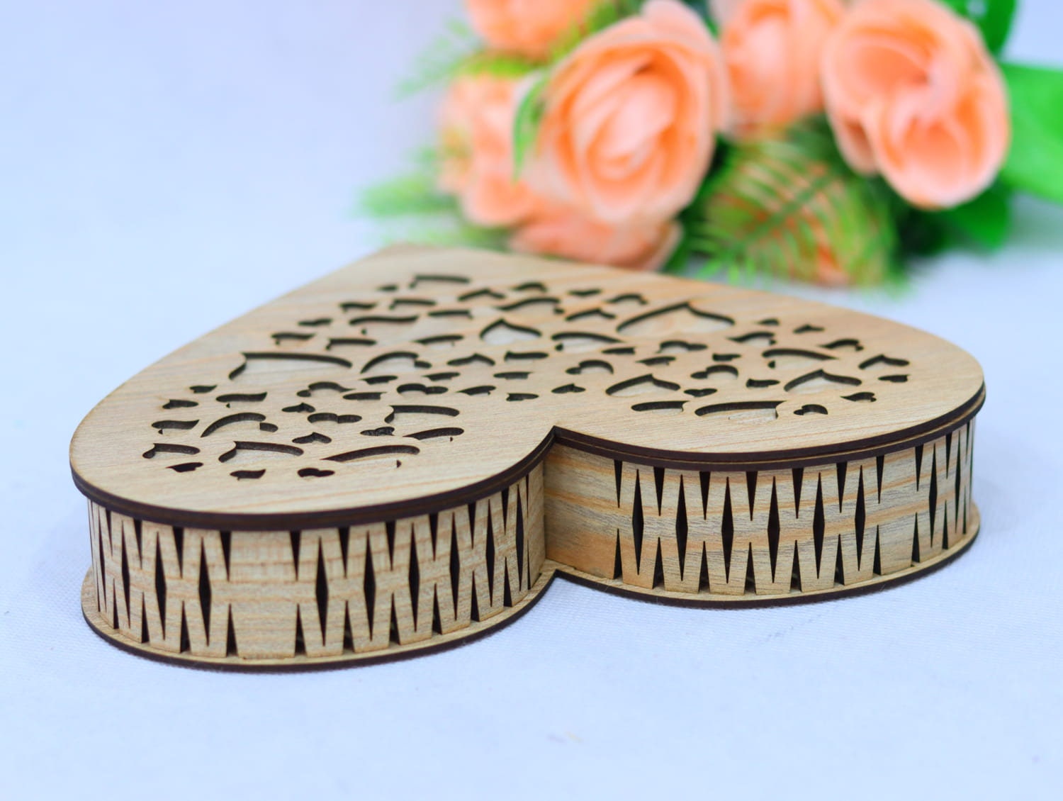 Laser Cut Wooden Heart Box 3mm Instant Download Cdr File Dxf Svg Heart ...