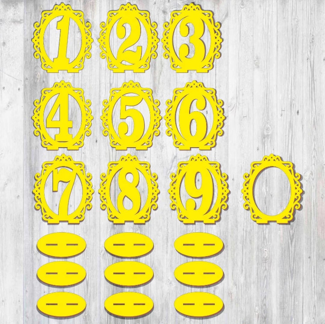 Laser Cut DXF Files for Table Numbers 1 to 10 Dxf Files for Table ...