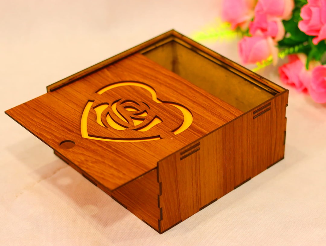 Laser Cut Wooden Sliding Lid Box 3mm CDR File for 3 Mm Material , Svg ...